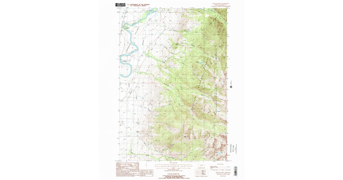 1988 Map of Dexter Point, Park County, MT — High-Res | Pastmaps