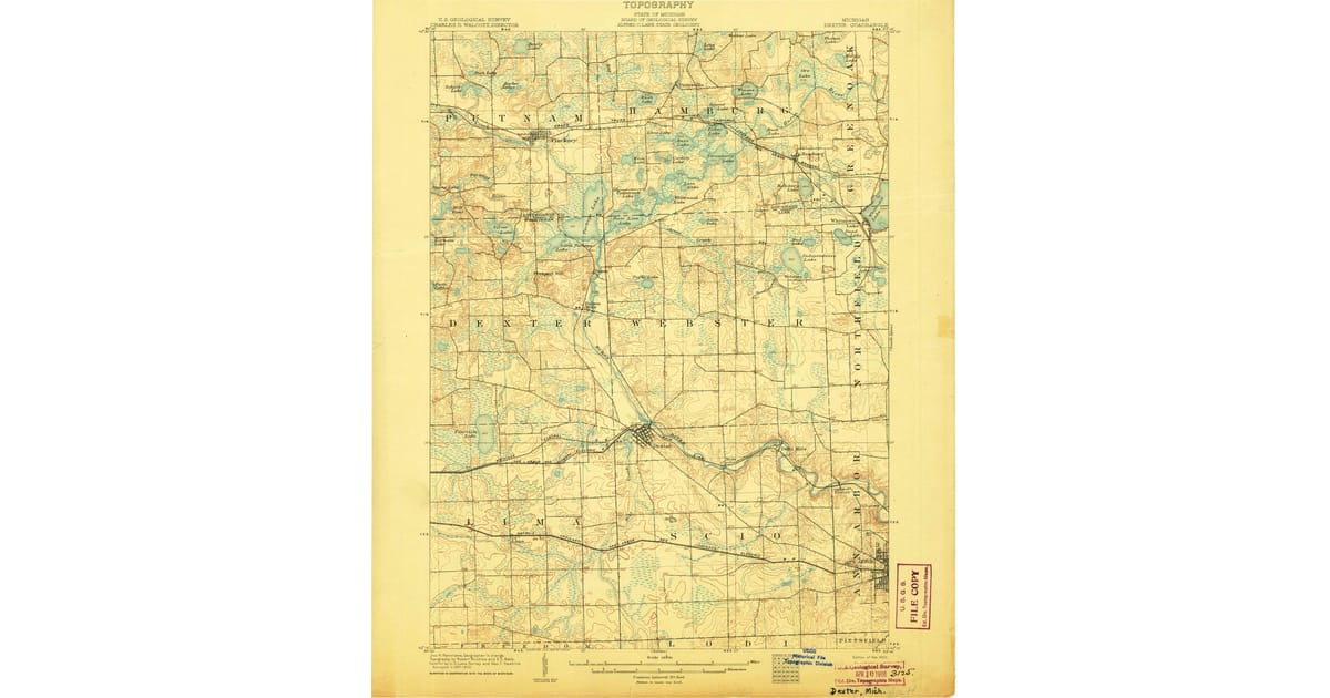 1906 Map of Dexter, MI — High-Res | Pastmaps