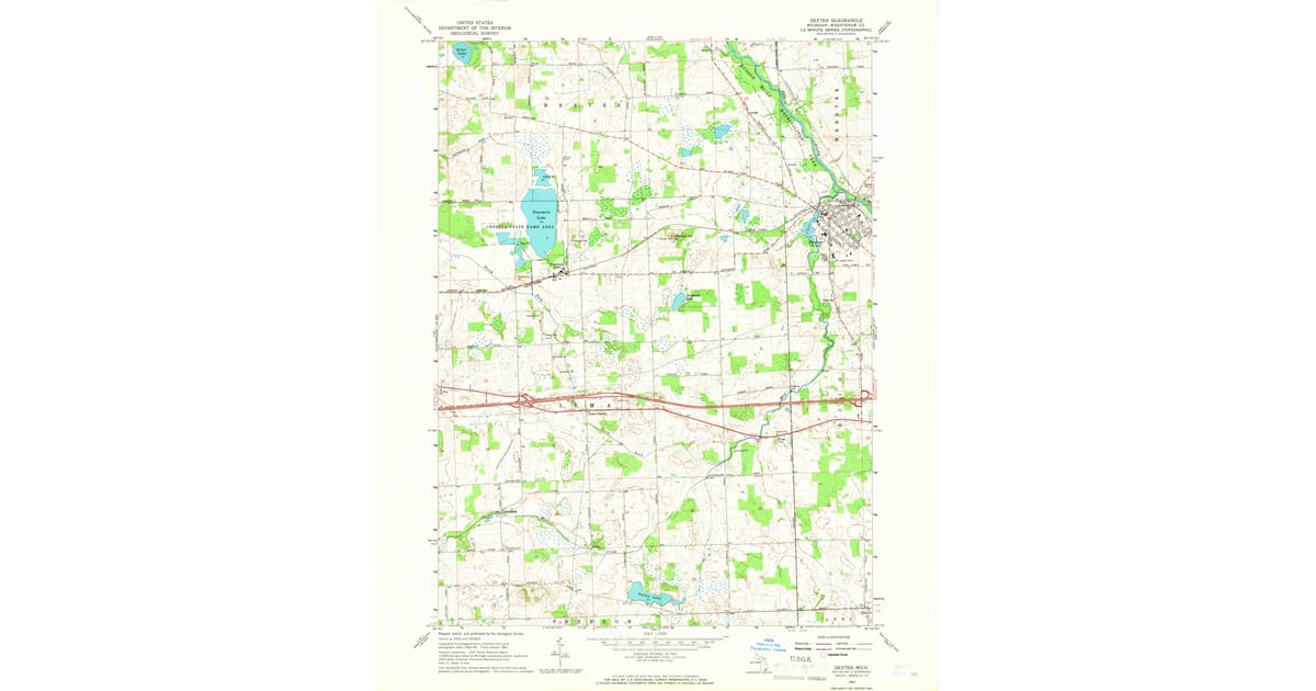 1964 Map of Dexter, MI — High-Res | Pastmaps