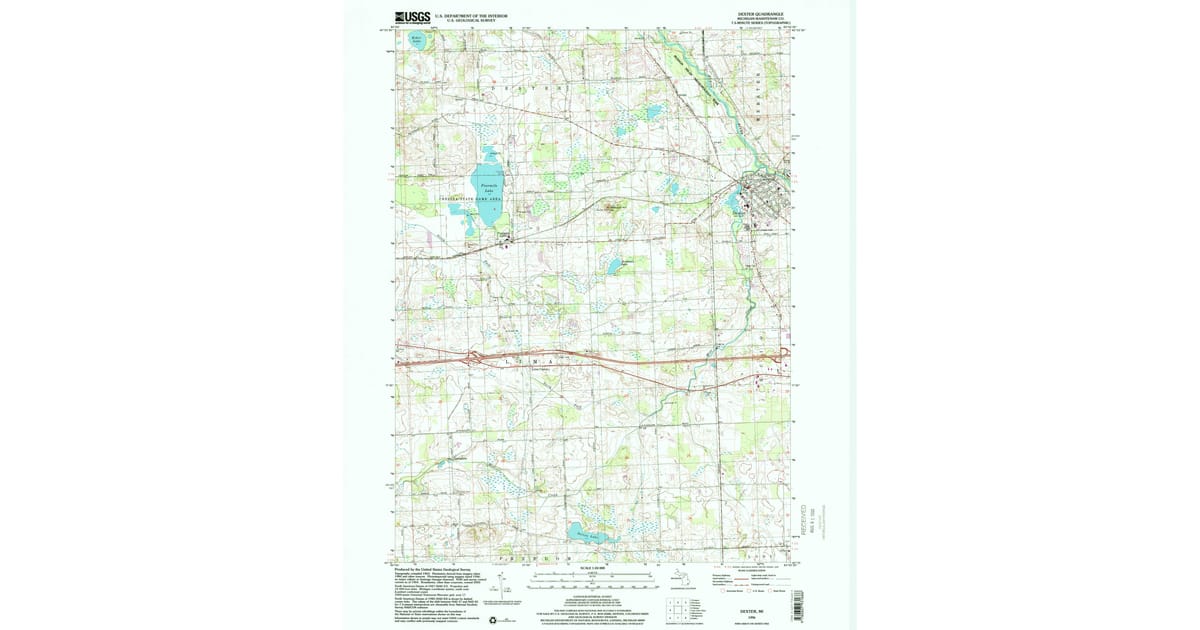 1996 Map of Dexter, MI — High-Res | Pastmaps