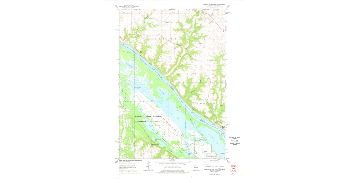 1974 Map of Diamond Bluff West, Pierce County, WI — High-Res | Pastmaps