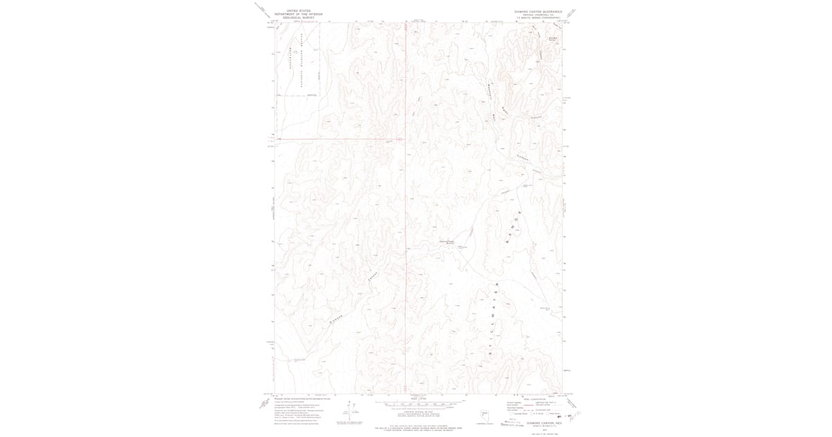 1972 Map of Diamond Canyon, Churchill County, NV — High-Res | Pastmaps