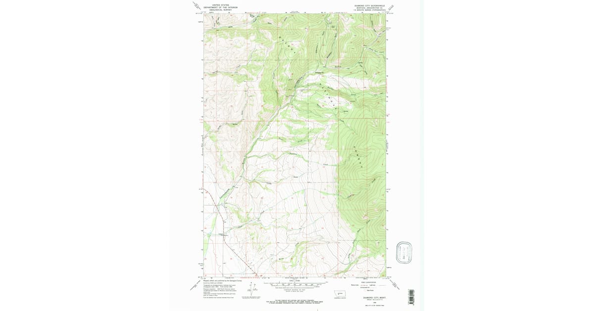 1966 Map of Diamond City, Broadwater County, MT — High-Res | Pastmaps