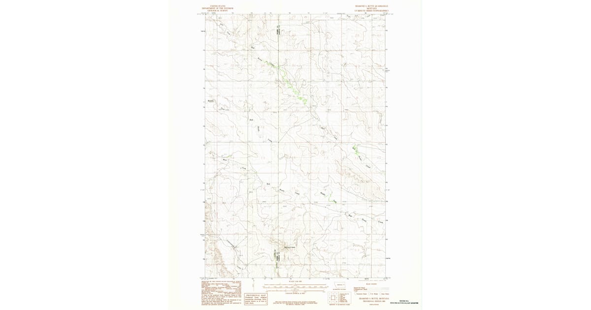 1983 Map of Diamond G Butte, Dawson County, MT — High-Res | Pastmaps