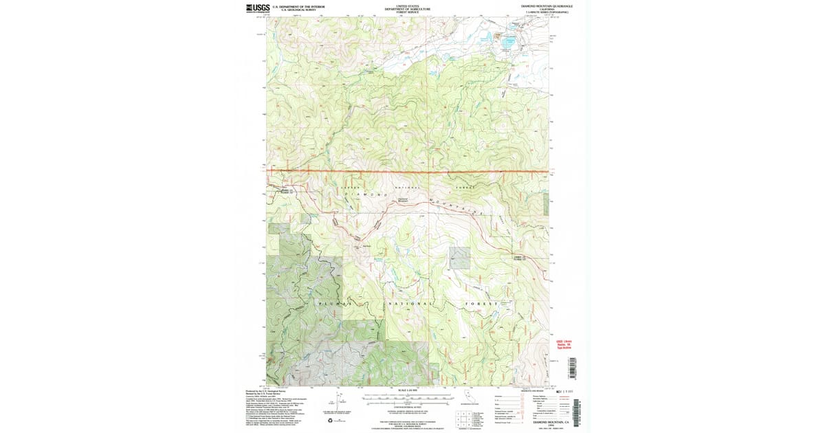 1994 Map of Diamond Mountain, Lassen County, CA — High-Res | Pastmaps