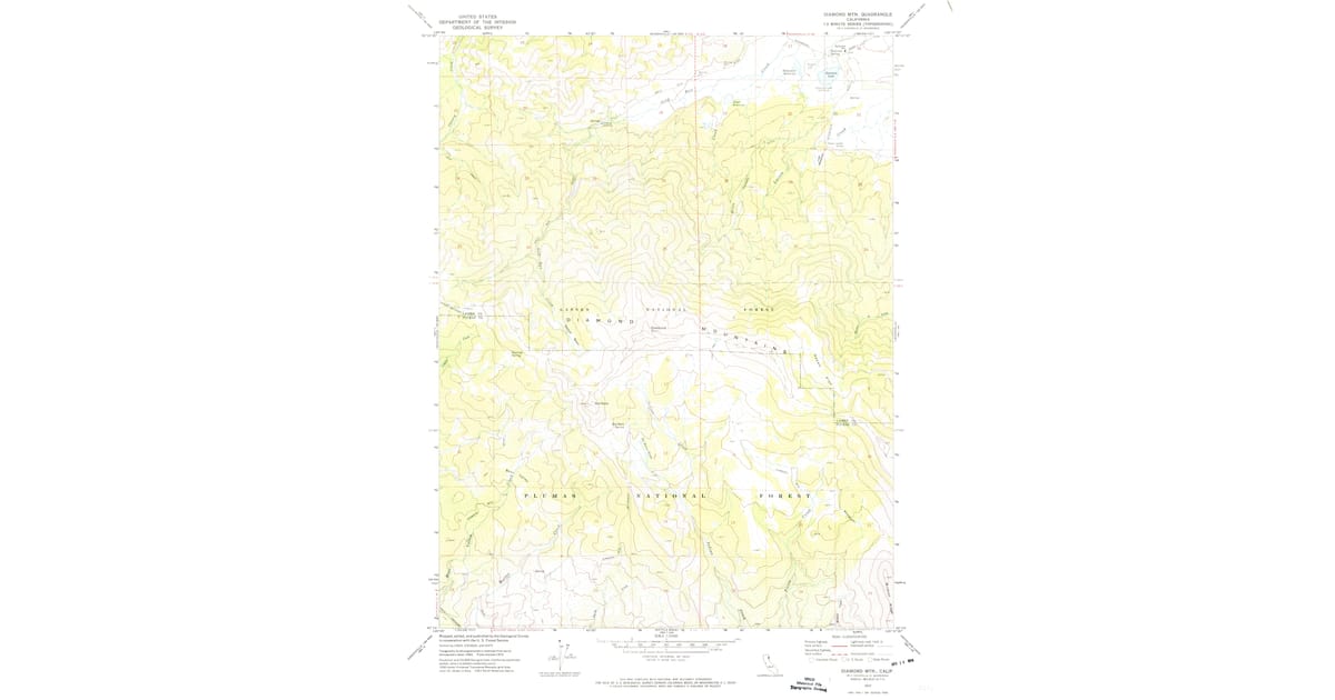 1972 Map of Diamond Mtn, Lassen County, CA — High-Res | Pastmaps