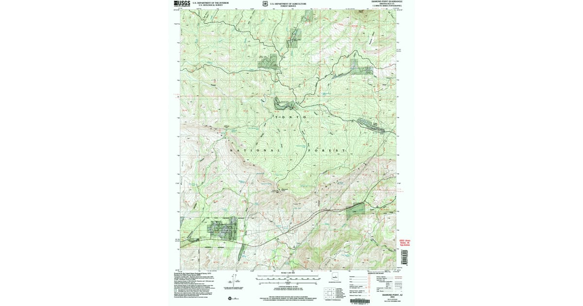 2004 Map of Diamond Point, Gila County, AZ — High-Res | Pastmaps