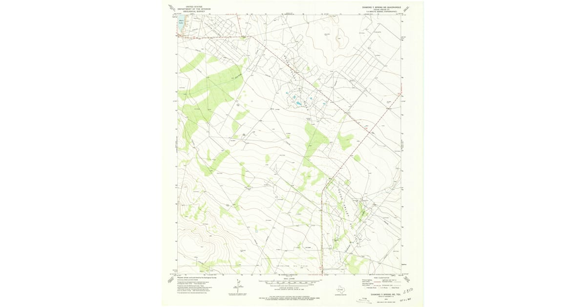 1974 Map of Diamond Y Spring NE, Pecos County, TX — High-Res | Pastmaps