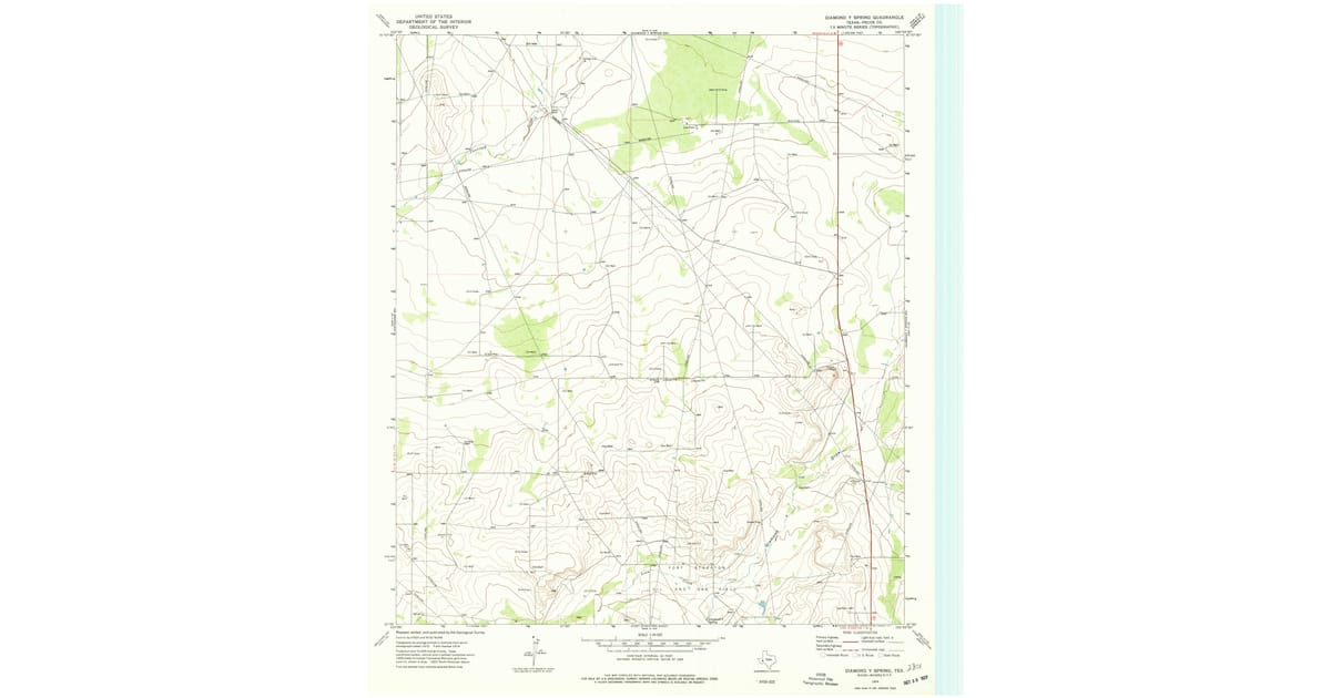 1974 Map of Diamond Y Spring, Pecos County, TX — High-Res | Pastmaps