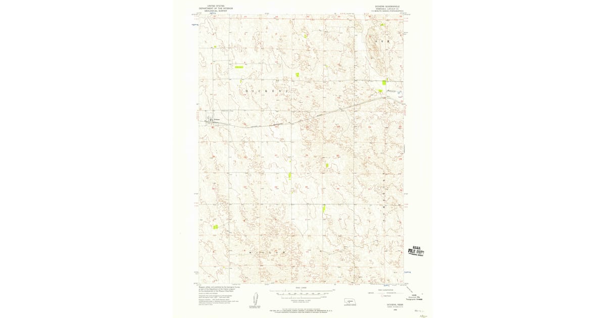 1956 Map of Dickens, Lincoln County, NE — High-Res | Pastmaps