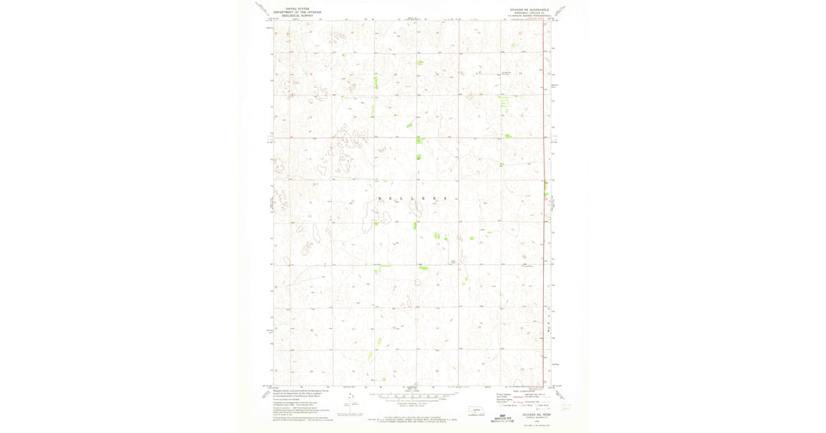1970 Map of Dickens NE, Lincoln County, NE — High-Res | Pastmaps