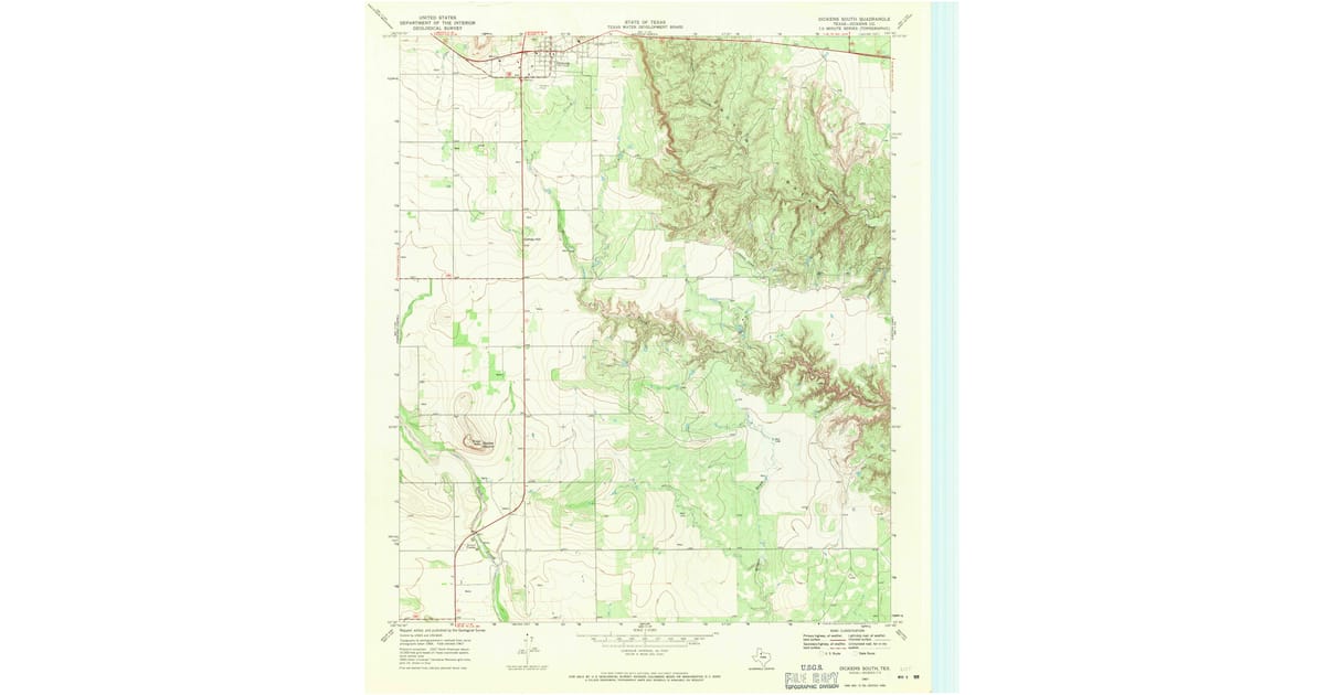 1967 Map of Dickens South, Dickens County, TX — High-Res | Pastmaps