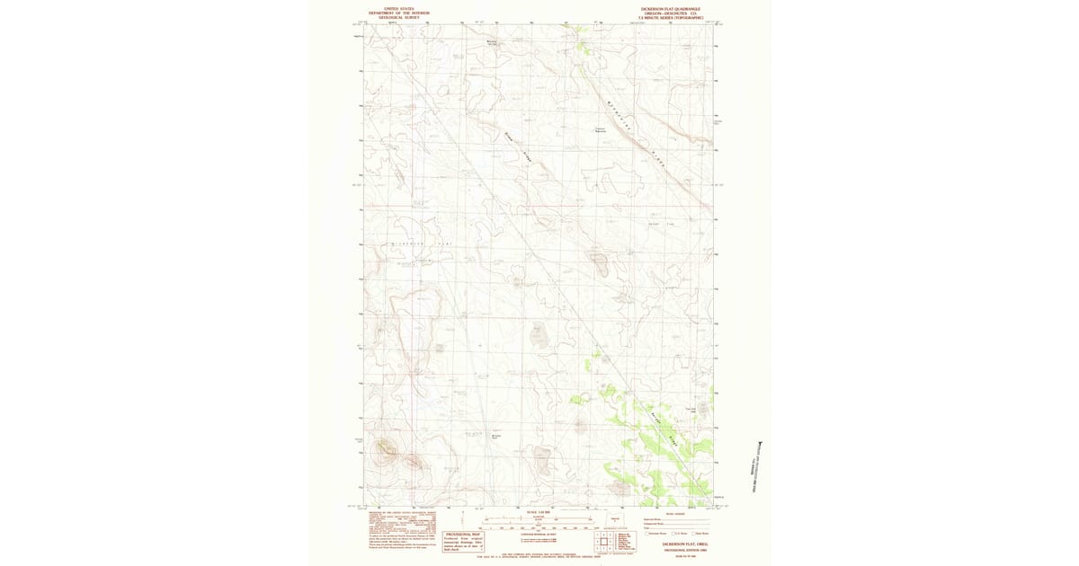 1983 Map of Dickerson Flat, Deschutes County, OR — High-Res | Pastmaps