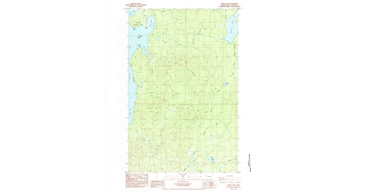 1984 Map of Dickey Lake, Clallam County, WA — High-Res | Pastmaps