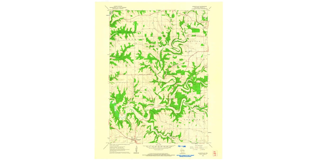 1961 Map of Dickeyville, WI — High-Res | Pastmaps