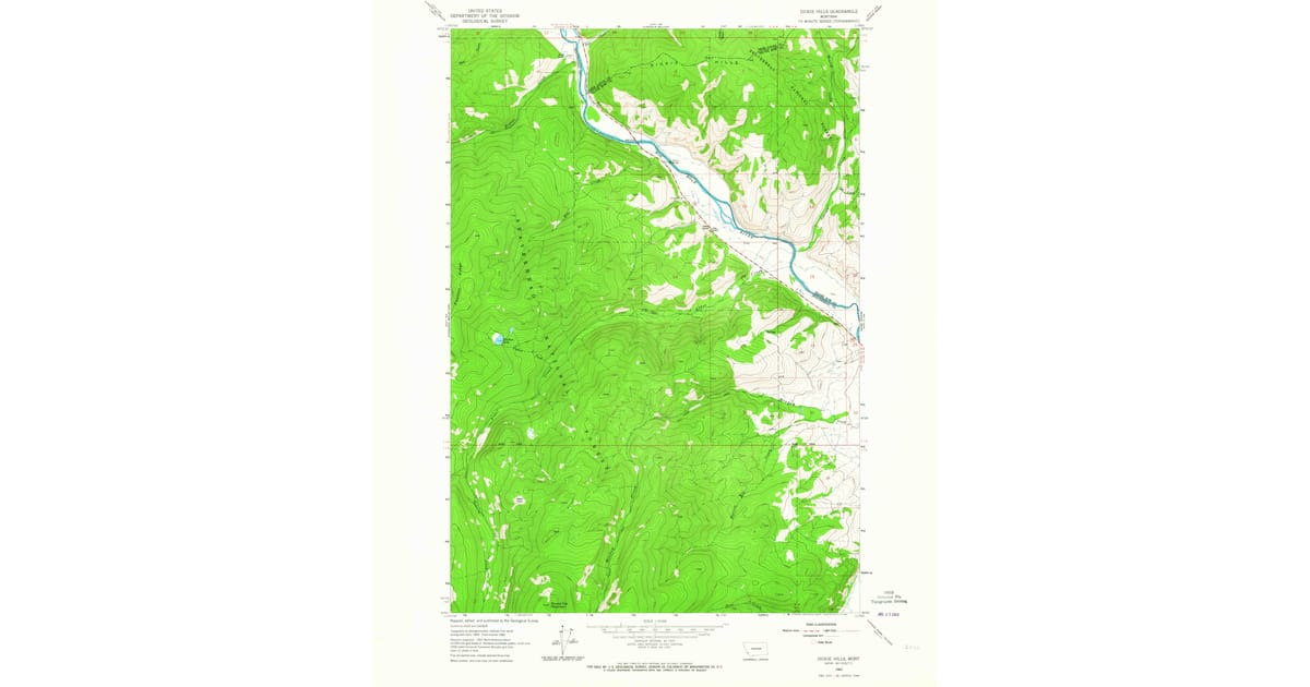 1962 Map of Dickie Hills, Beaverhead County, MT — High-Res | Pastmaps