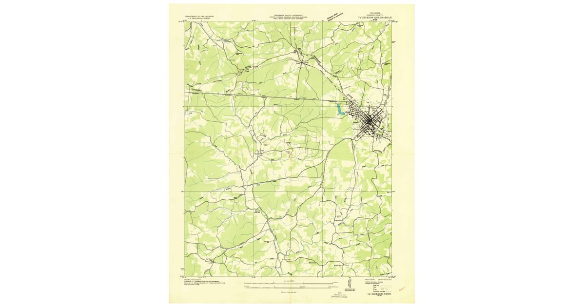 1936 Map of Dickson, TN — High-Res | Pastmaps