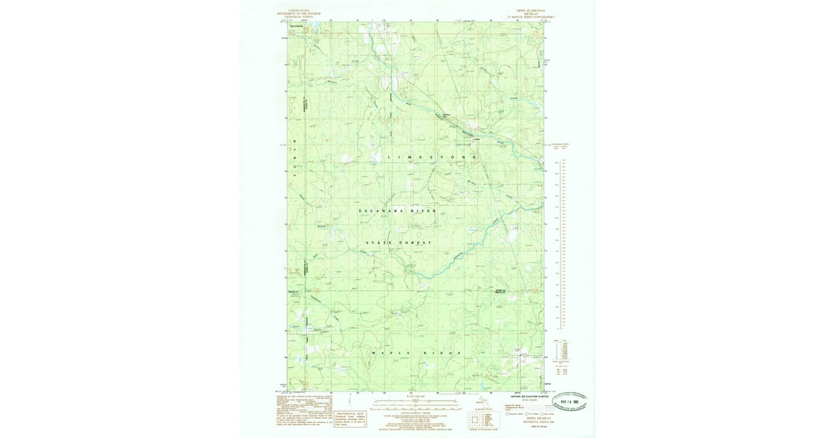 1985 Map of Diffin, Alger County, MI — High-Res | Pastmaps