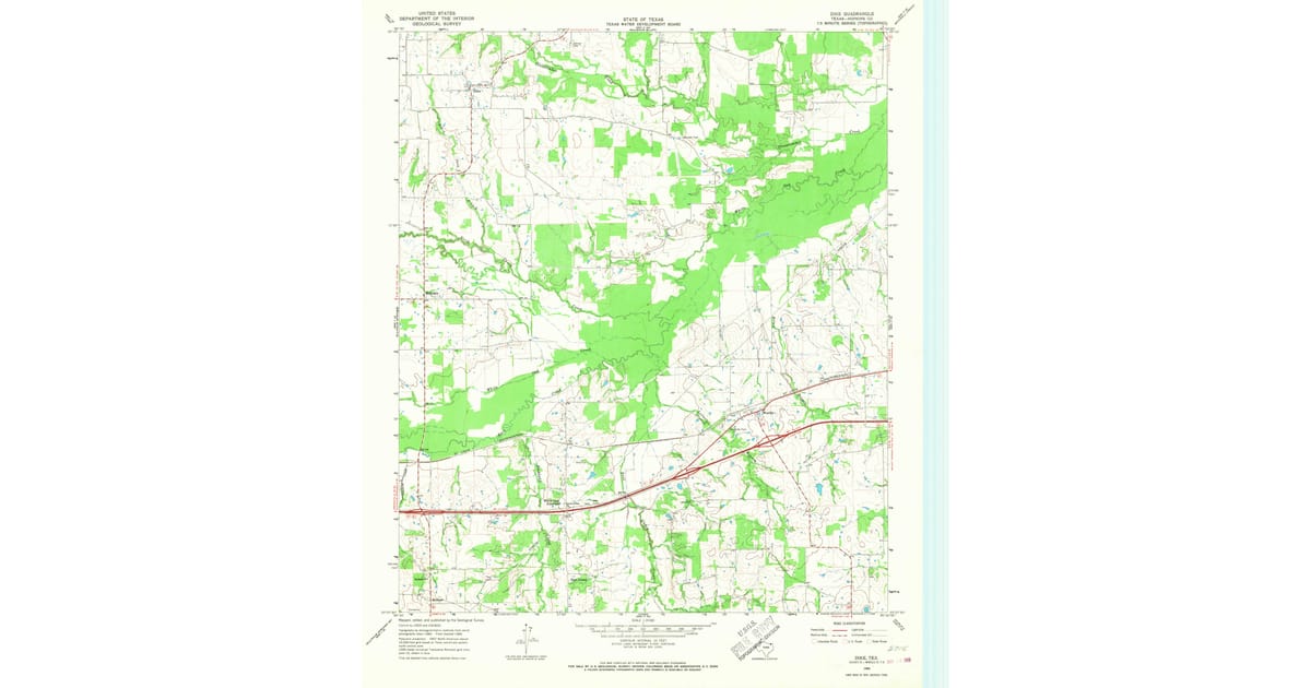 1965 Map of Dike, Hopkins County, TX — High-Res | Pastmaps