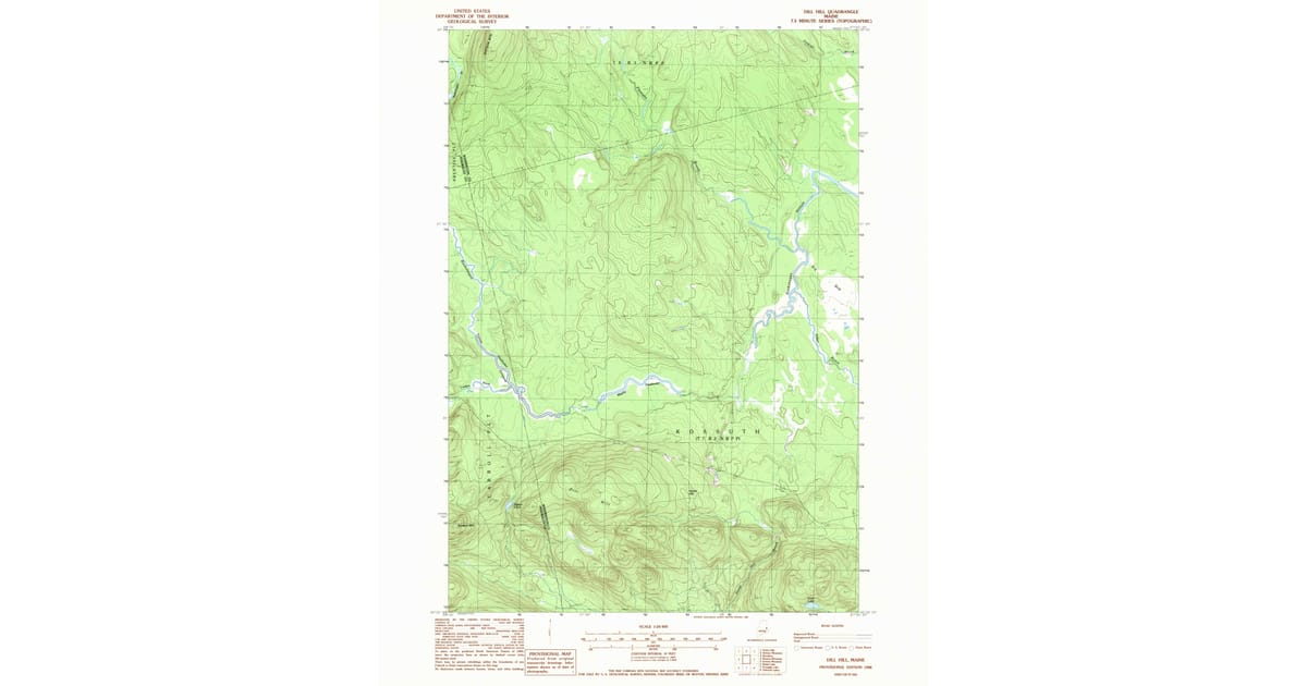 1988 Map of Dill Hill, Washington County, ME — High-Res | Pastmaps