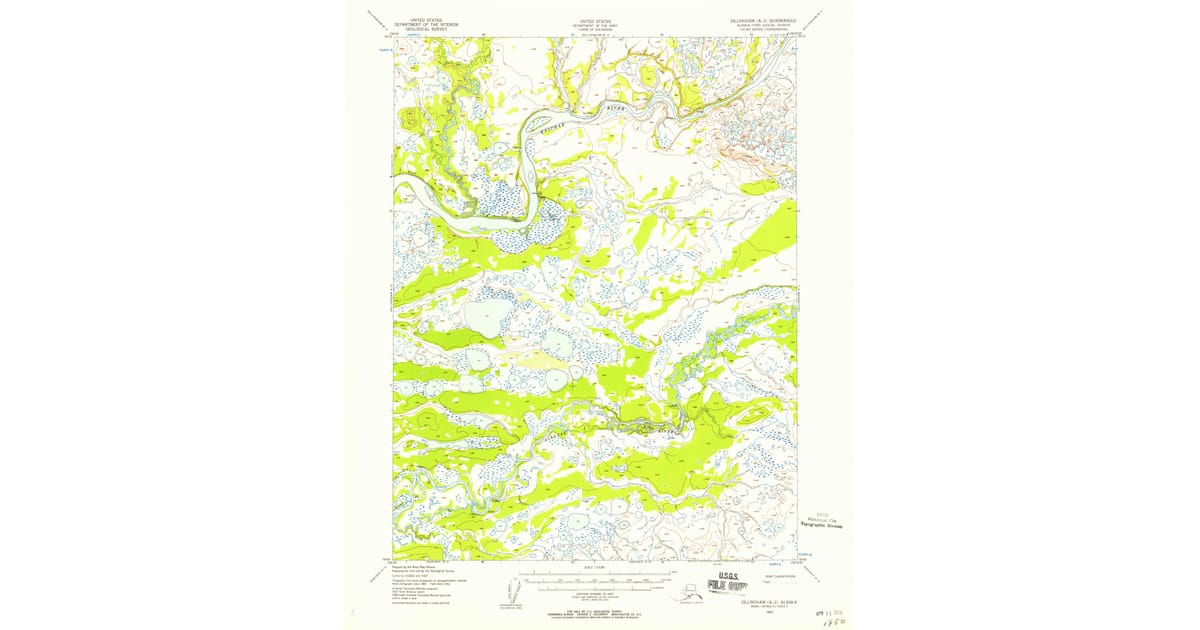 1952 Map of Dillingham A-2, Lake and Peninsula Borough, AK — High-Res ...