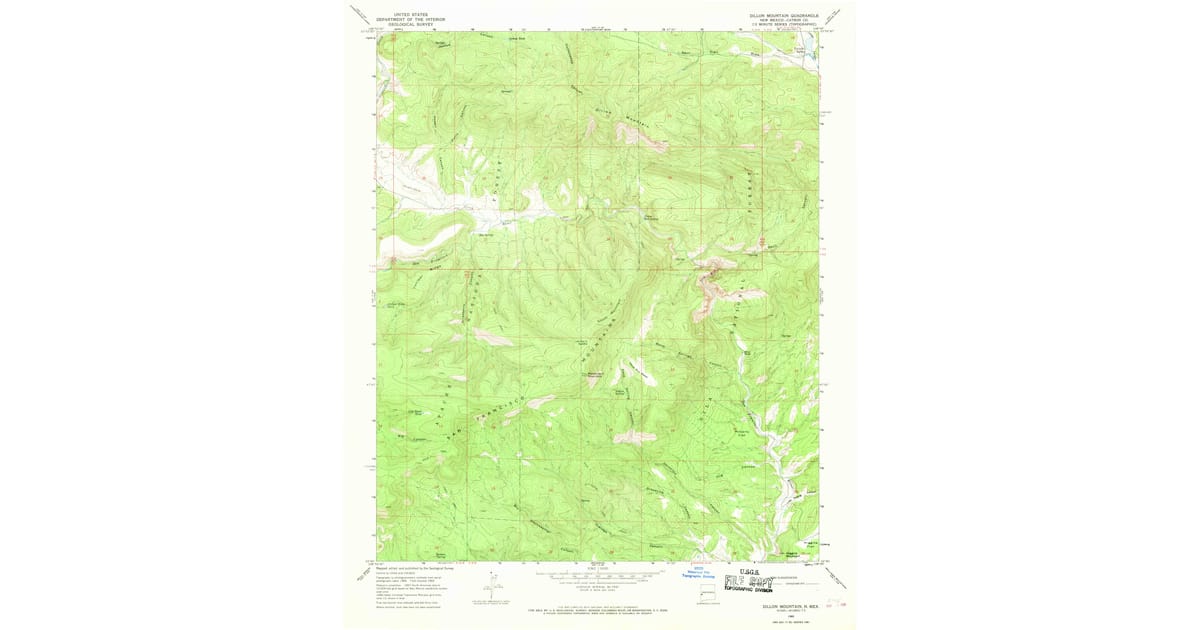 1965 Map of Dillon Mountain, Catron County, NM — High-Res | Pastmaps