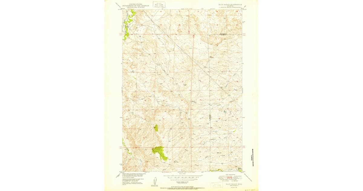 1950 Map of Dilts Ranch, Converse County, WY — High-Res | Pastmaps