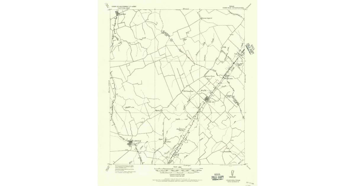 1919 Map of Dime Box, TX — High-Res | Pastmaps