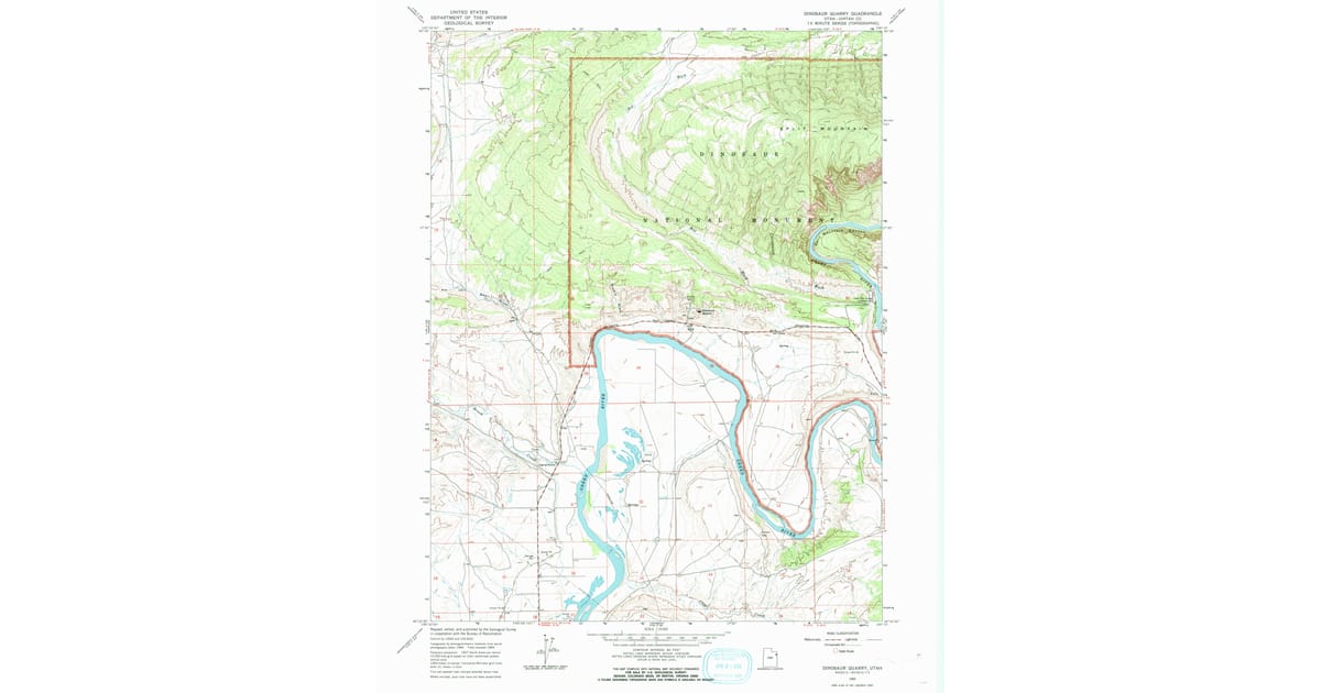 1965 Map of Dinosaur Quarry, Uintah County, UT — High-Res | Pastmaps