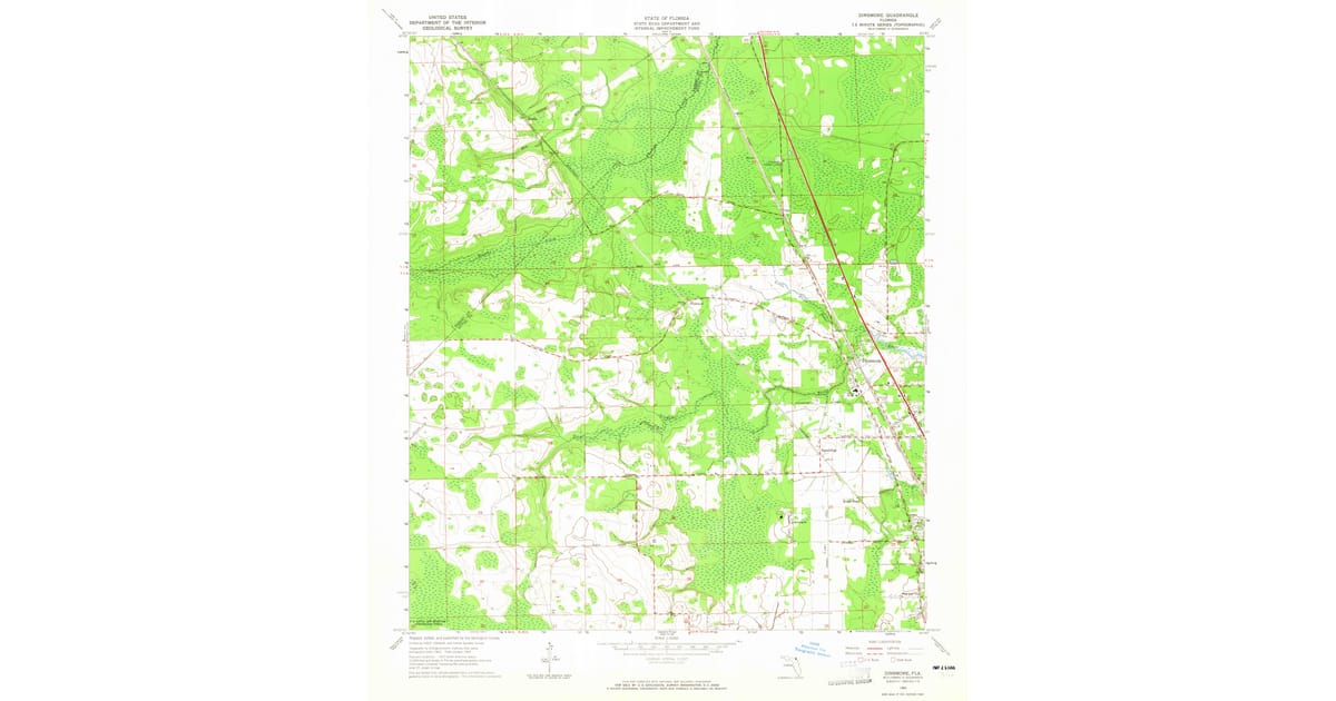 1964 Map of Dinsmore, Duval County, FL — High-Res | Pastmaps