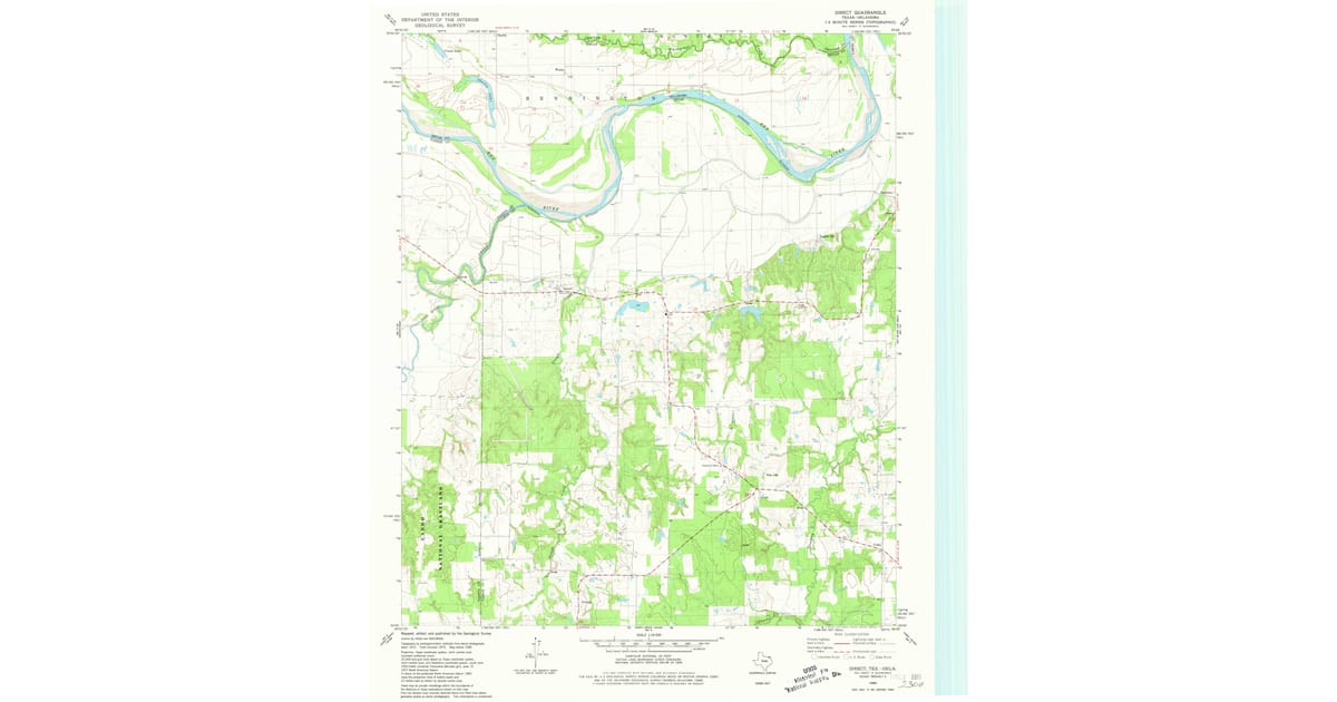 1980 Map of Direct, Lamar County, TX — High-Res | Pastmaps