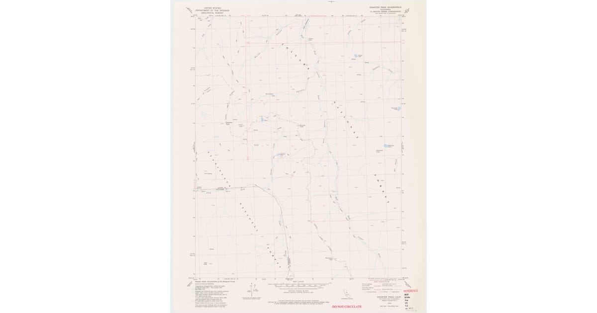1979 Map of Disaster Peak, Alpine County, CA — High-Res | Pastmaps
