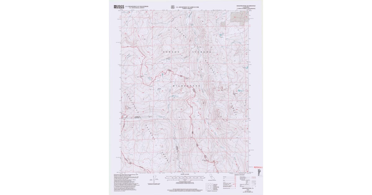 2001 Map of Disaster Peak, Alpine County, CA — High-Res | Pastmaps