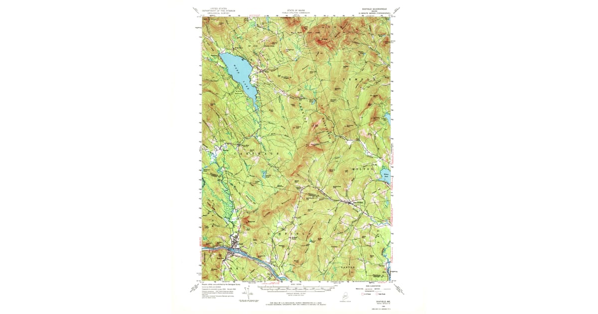 1956 Map of Dixfield, Franklin County, ME — High-Res, 1972 Print | Pastmaps