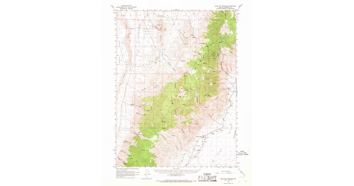 1966 Map of Dixie Hot Springs, Churchill County, NV — High-Res | Pastmaps