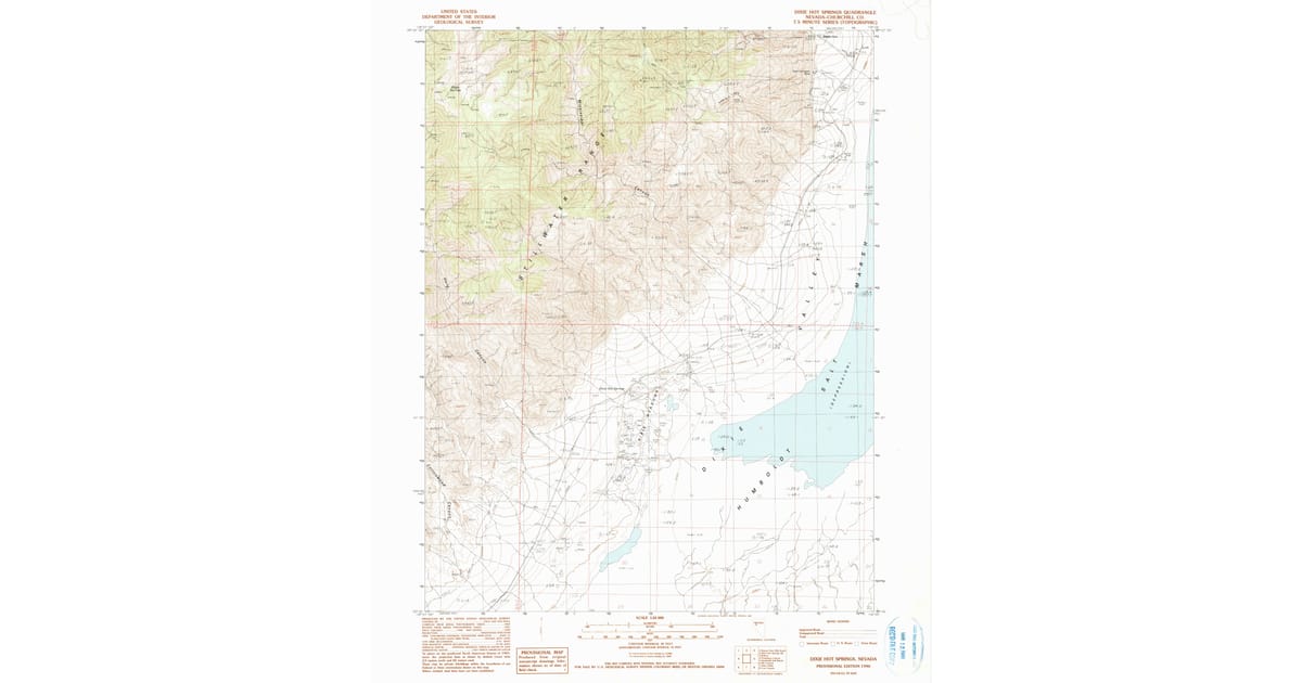 1990 Map of Dixie Hot Springs, Churchill County, NV — High-Res | Pastmaps