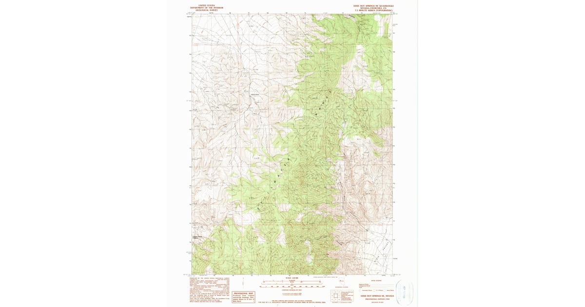 1990 Map of Dixie Hot Springs NE, Churchill County, NV — High-Res ...