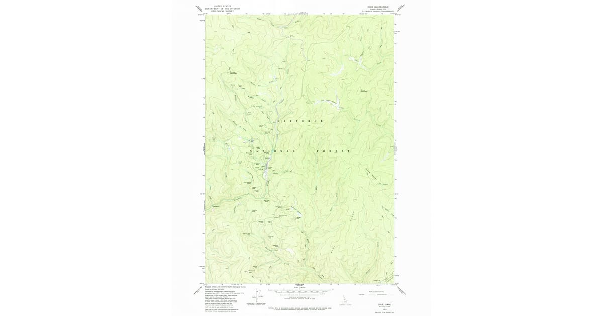 1979 Map of Dixie, Idaho County, ID — High-Res | Pastmaps