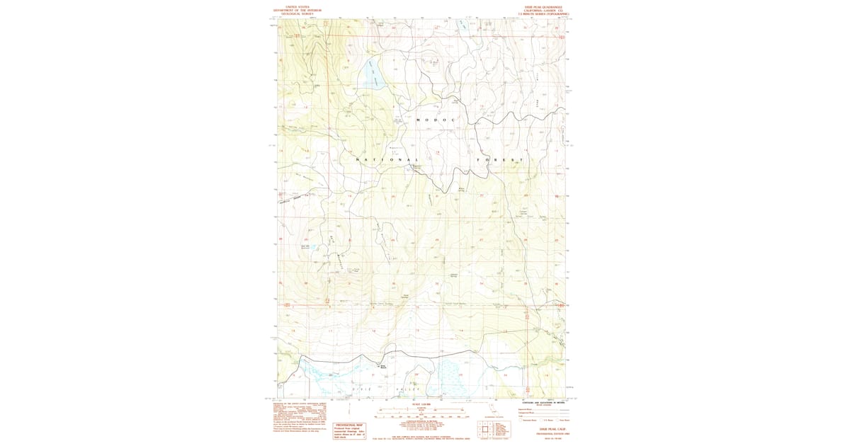 1983 Map of Dixie Peak, Lassen County, CA — High-Res | Pastmaps