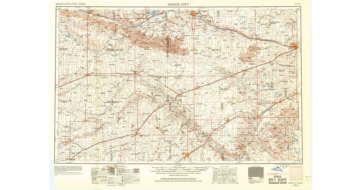 1950s Maps of Sublette, KS | Pastmaps