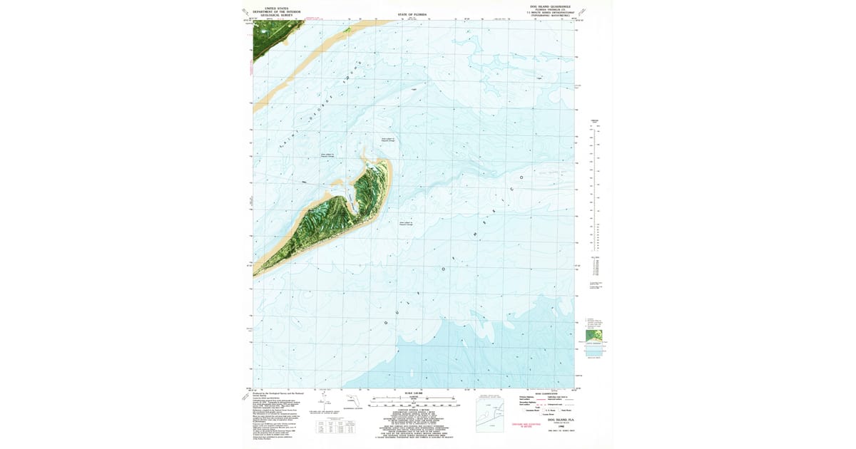 1982 Map of Dog Island, Franklin County, FL — High-Res | Pastmaps