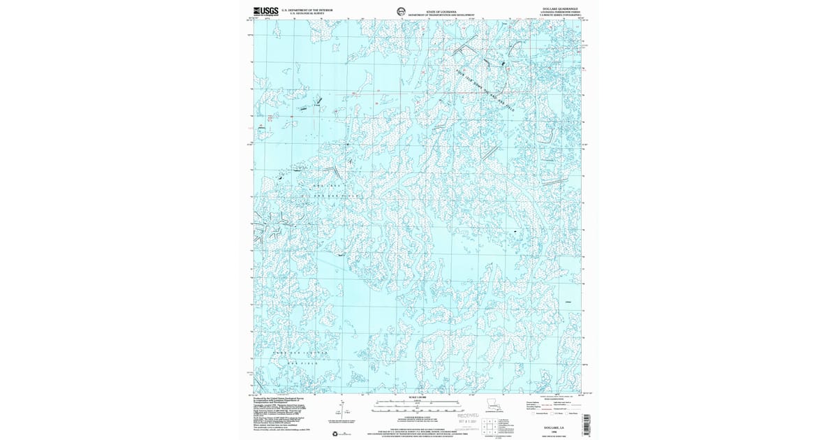 1998 Map of Dog Lake, Terrebonne Parish, LA — High-Res | Pastmaps