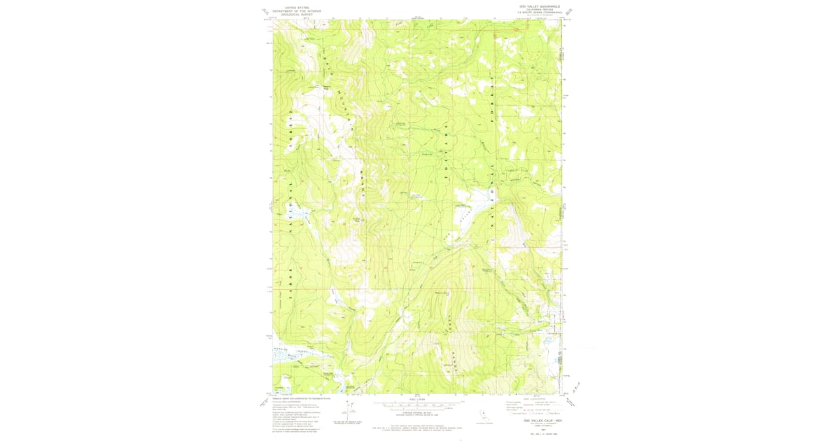 1981 Map of Dog Valley, Sierra County, CA — High-Res | Pastmaps