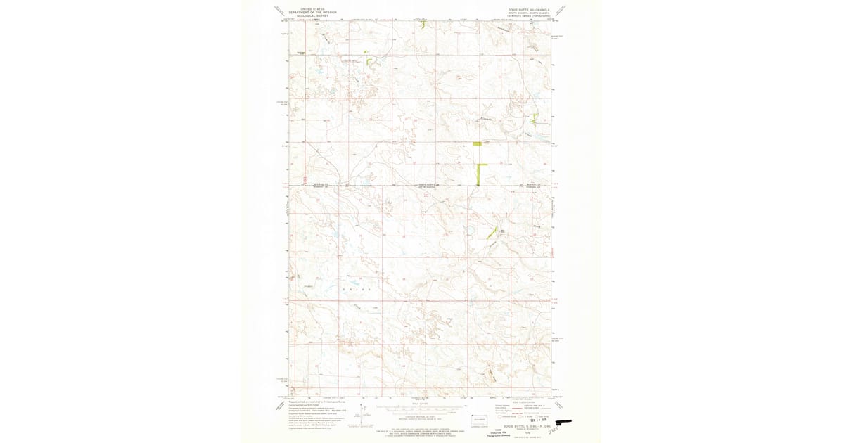 1978 Map of Dogie Butte, Harding County, SD — High-Res | Pastmaps