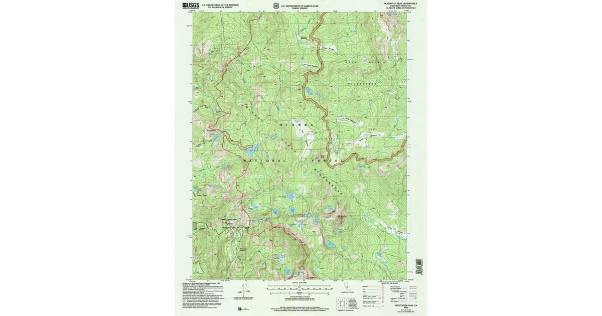 2004 Map of Dogtooth Peak, Fresno County, CA — High-Res | Pastmaps