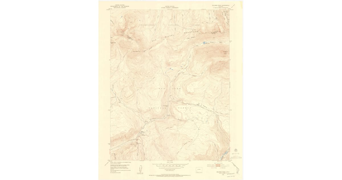1953 Map of Dolores Peak, Dolores County, CO — High-Res, 1954 Print #2 ...