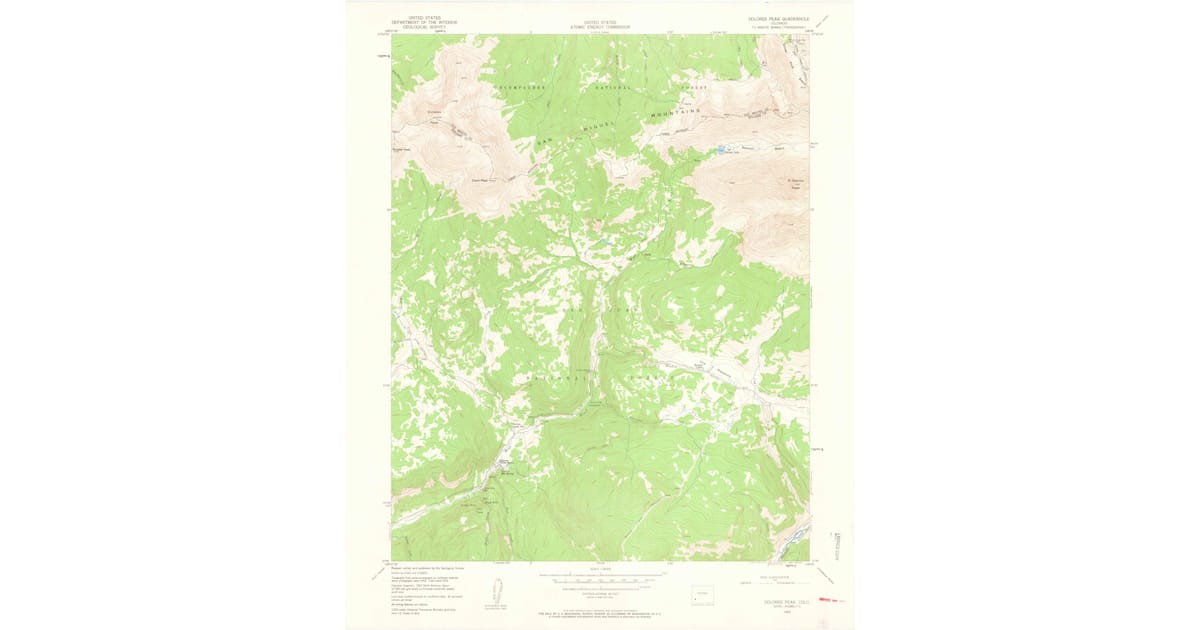 1953 Map of Dolores Peak, Dolores County, CO — High-Res, 1963 Print ...