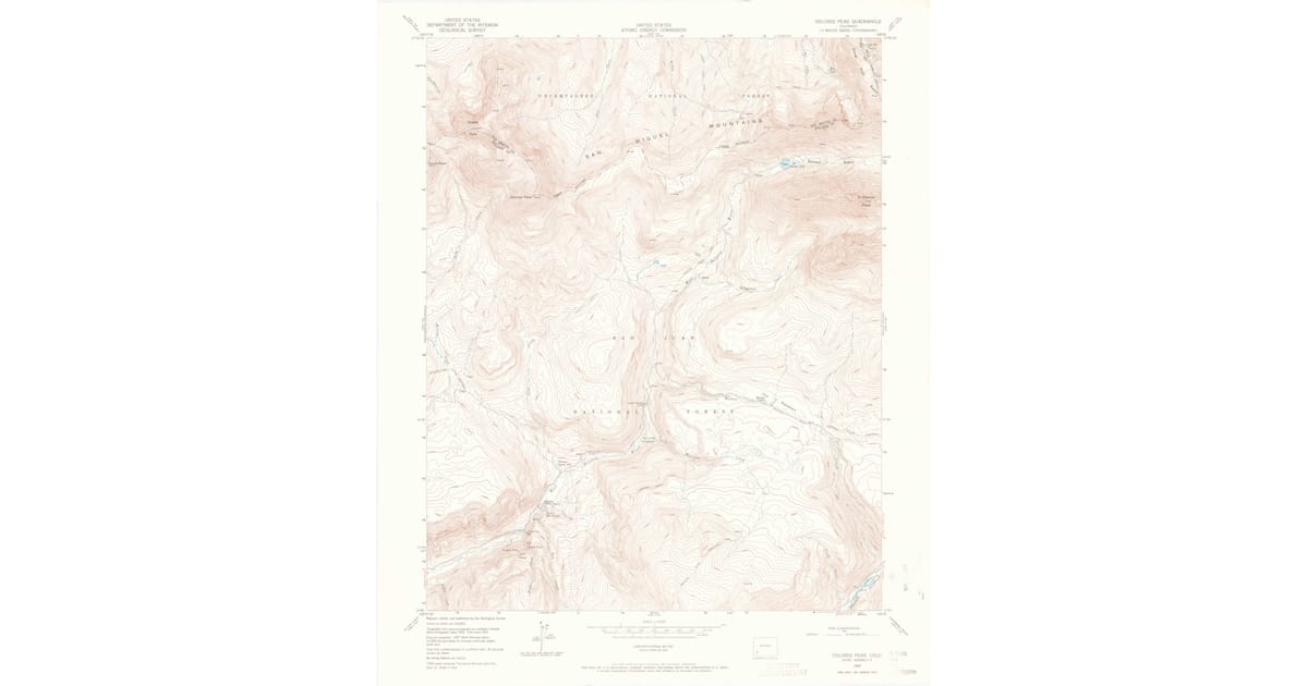 1953 Map of Dolores Peak, Dolores County, CO — High-Res, 1970 Print #2 ...