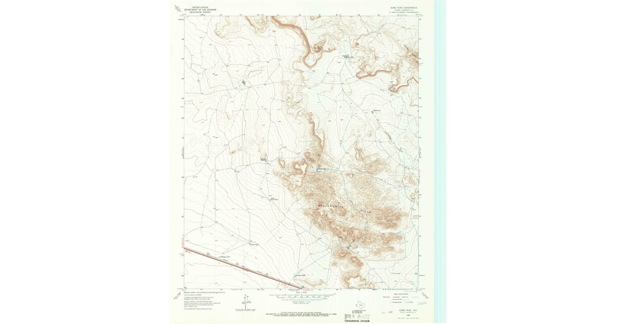 1964 Map of Dome Peak, Hudspeth County, TX — High-Res | Pastmaps
