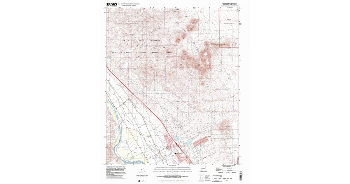 1996 Map of Dona Ana, Doña Ana County, NM — High-Res | Pastmaps
